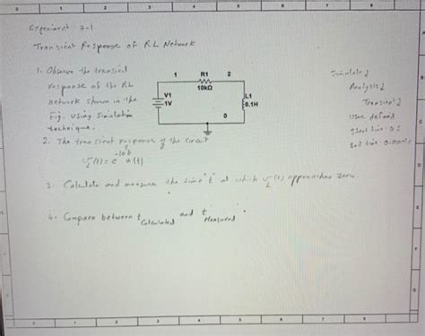 Solved 2 Experiment 7 1 Transient Response Of Rl Network 1