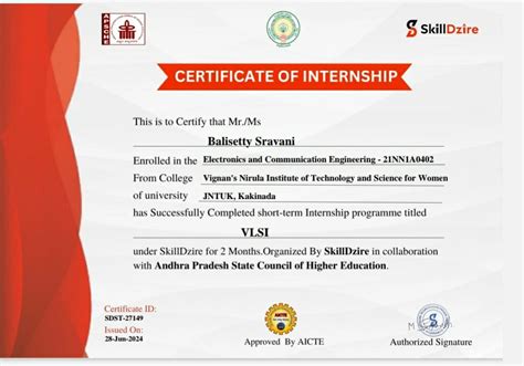 Sravani B On Linkedin Vlsi Internship Skilldzire Semiconductordesign Engineering
