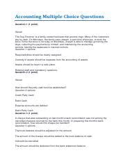 Accounting Multiple Choice Questions.pdf - Accounting Multiple Choice Questions Question 1 1 ...