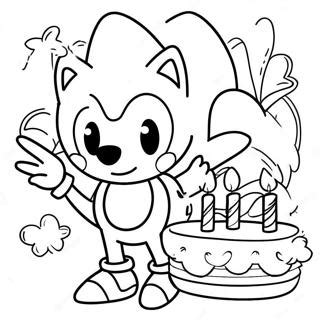 Happy Birthday Sonic Coloring Page 37243 29443