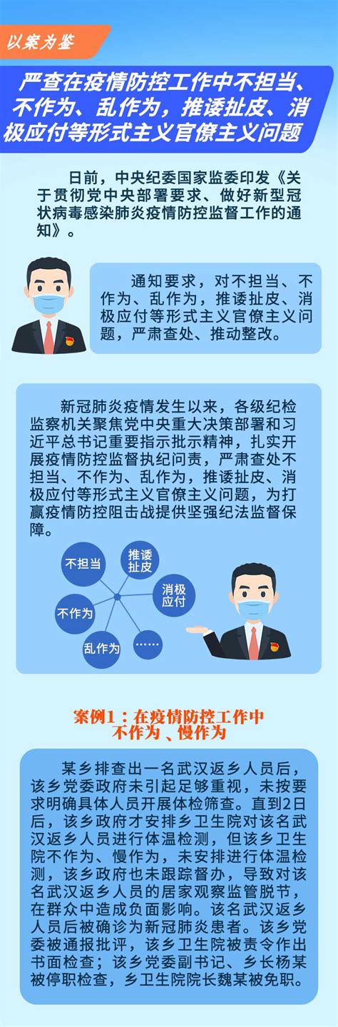 以案为鉴 严查在疫情防控工作中不担当、不作为、乱作为，推诿扯皮、消极应付等形式主义官僚主义问题手机新浪网