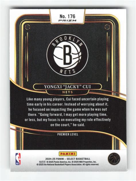 2024 25 Panini Select 176 Yongxi Jacky Cui Tri Color Prizm Ebay