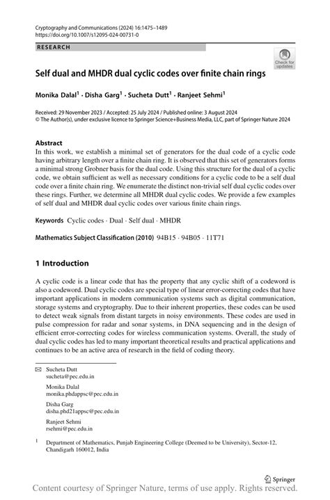 Self Dual And Mhdr Dual Cyclic Codes Over Finite Chain Rings Request Pdf