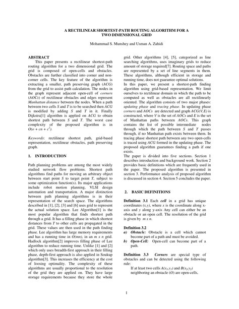 Pdf A Rectilinear Shortest Path Routing Algorithm For A Two