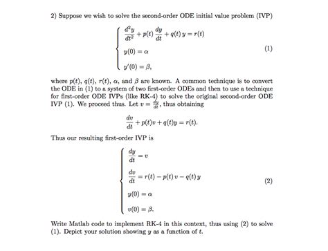 2 Suppose We Wish To Solve The Second Order ODE Chegg