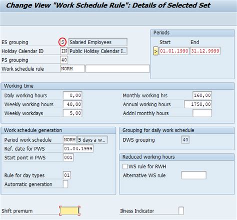 Define Work Schedule Rules And Work Schedules Sap Hr