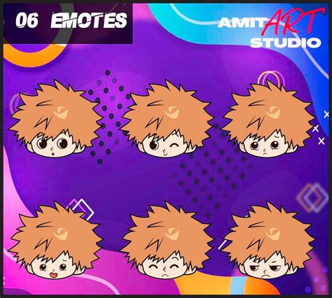 Anime Inspired Digital Emote Set 6 Unique Expressive Characters For