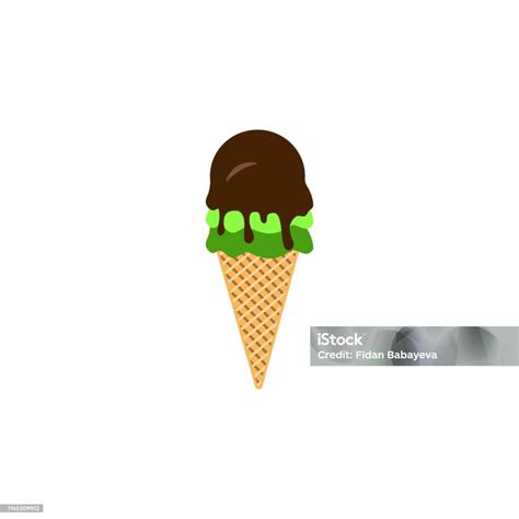 아이스크림 초콜릿 컬러 아이콘입니다 아이스크림 그림 아이콘의 요소입니다 기호와 기호는 웹 로고 모바일 앱 Ui Ux에 사용할 수 있습니다 갈색에 대한 스톡 벡터 아트 및