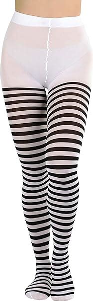 Tobeinstyle Womens Nylon Horizontal Striped Tights At Amazon Womens