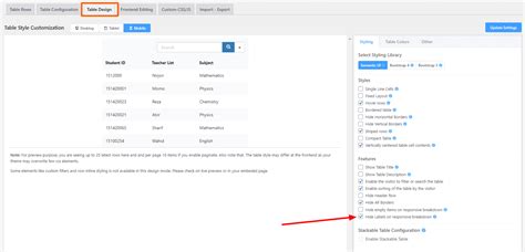 Table Column Responsive Breakpoints Ninja Tables