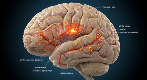 Human Brain Neural Pathways 3d Rendering Detailed Anatomy Visualization