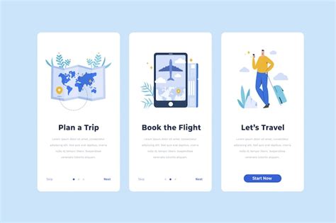 Premium Vector Travel App Onboarding Screen Template