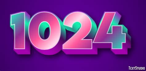 1024 Text Effect and Logo Design Number