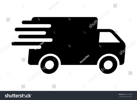 Fast Shipping Delivery Truck Flat Vector Stock Vector Royalty Free