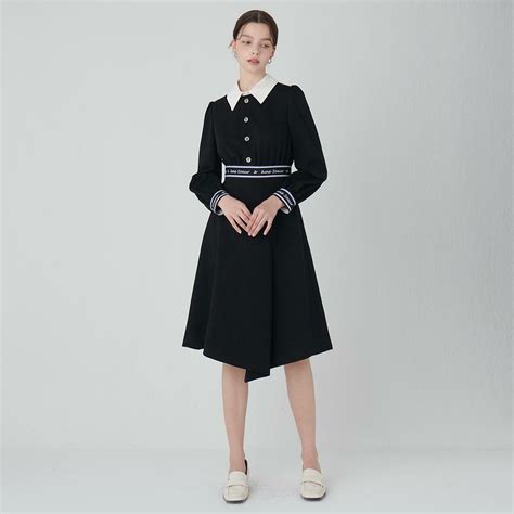 레터링밴드 탈착카라 원피스 S233m603 하고