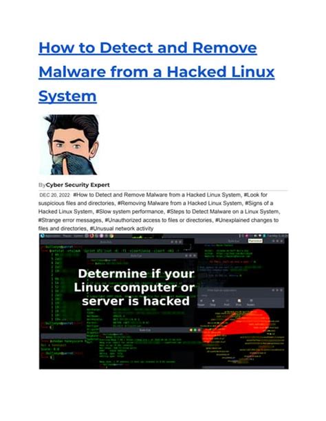 How To Detect And Remove Malware From A Hacked Linux System Pdf