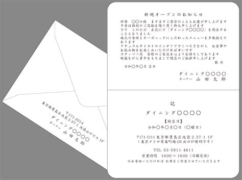 オープン挨拶状 開業 挨拶文 例文 Hiucc