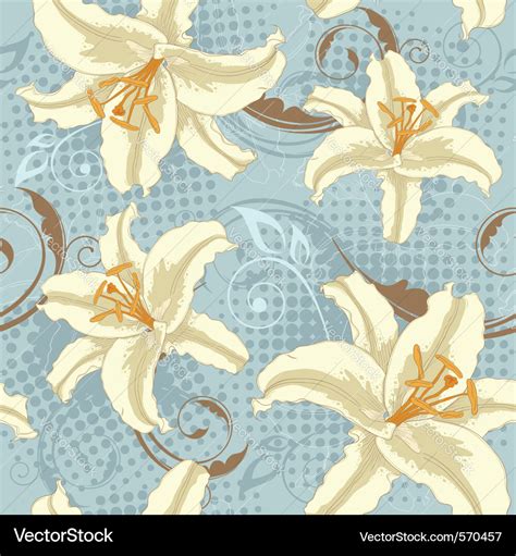 Nahtlose Lilie Muster Lizenzfreies Vektorbild