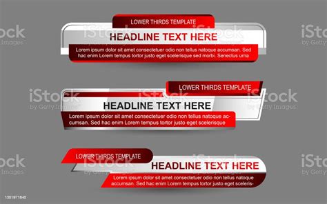 브로드캐스트 뉴스 하부 제3자 템플릿 레이아웃 디자인 배너의 컬렉션 벡터 설정 내림에 대한 스톡 벡터 아트 및 기타 이미지 내림 Live Event Screening