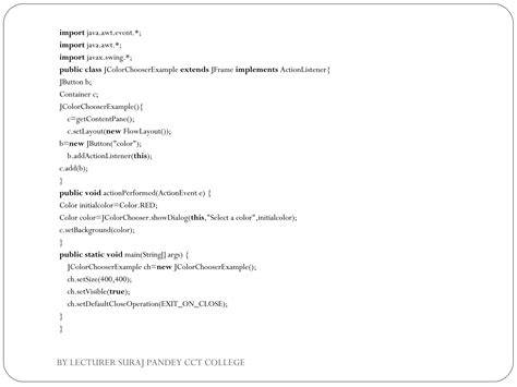 basic using of swing in java ppt programming languages computing