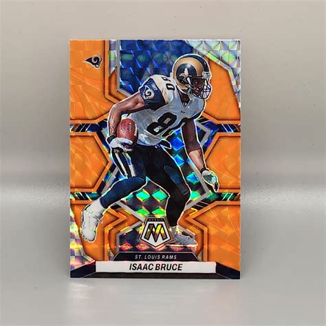 2022 Panini Mosaic Isaac Bruce Orange Reactive Prizm 242 St Louis Rams