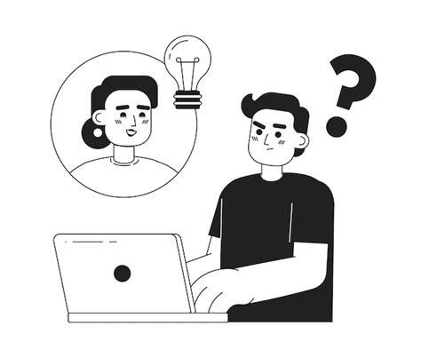 Premium Vector Developers In Remote Team Black And White Concept