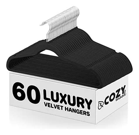 Cozymood Perchas De Terciopelo Negro De Lujo Paquete De 60 Cuotas