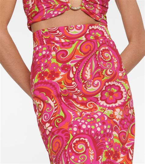 Dolceandgabbana Printed Silk Blend Midi Skirt Dolce And Gabbana