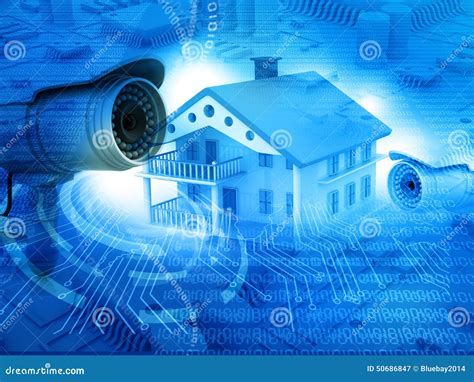 House With Security Camera Stock Illustration Illustration Of Control