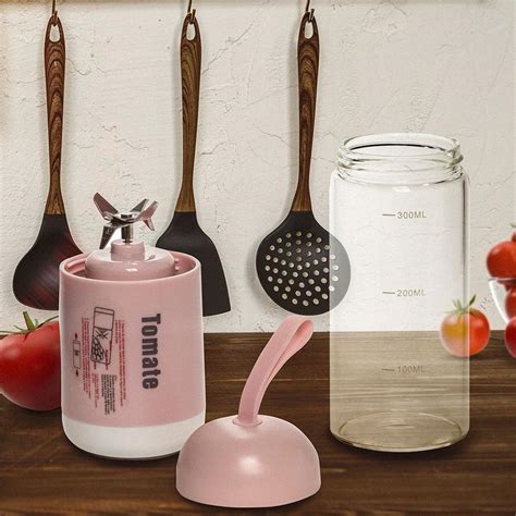 Liquidificador Portátil Jarra Vidro Lâminas USB ml Suco Tomate Liquidificador