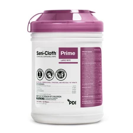 Sani Cloth Prime Germicidal Surface Disinfectant Wipes 6 X 6 75 Inch