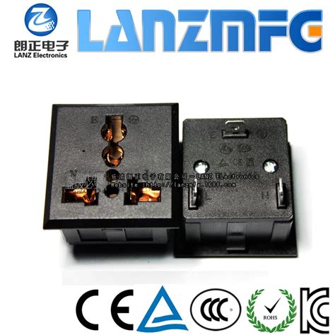 IEC C14 To Universal Socket 4 Way Outlet Power Distribution Board Power Strip LZ F T3 2P Brass