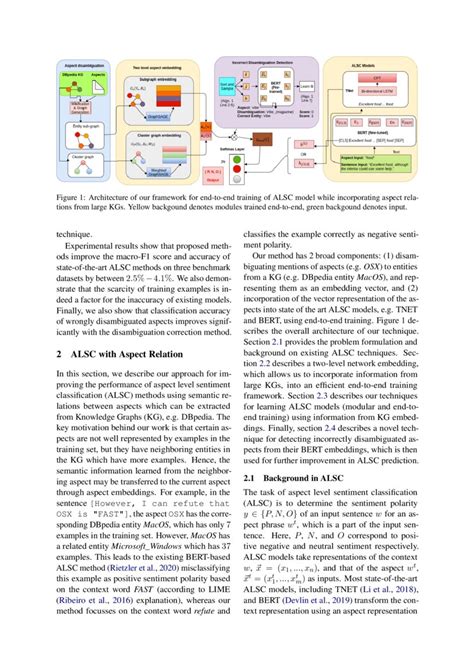 scalable end to end training of knowledge graph enhanced aspect