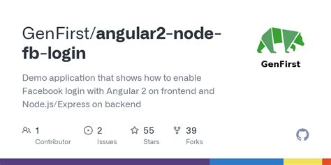 GitHub GenFirst Angular2 Node Fb Login Demo Application That Shows