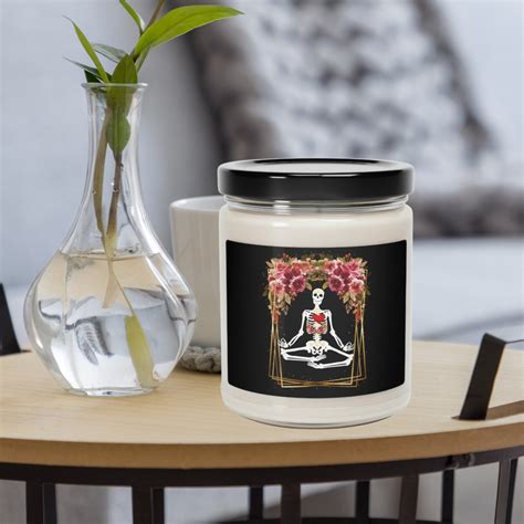 Compassion For All Meditating Skeleton Scented Soy Candle Love Inner Peace Mind Body Spirit