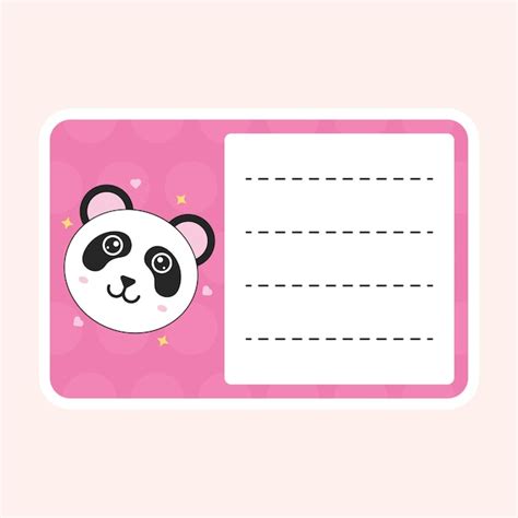 Premium Vector Cute Panda Cartoon Frame Or Note Sticker On Peach