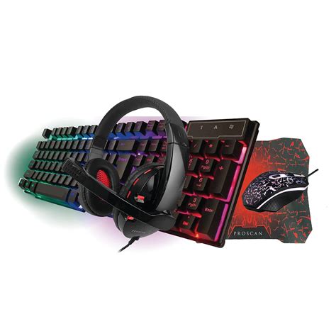 Proscan Pgks100 4 In 1 Gaming Kit Rainbow Led Back Light