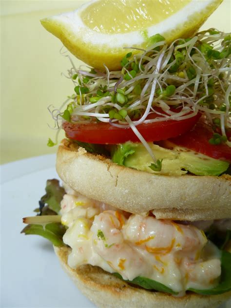 Vanilla Clouds And Lemon Drops Prawn And Avocado Tower With Citrus