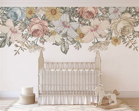 Buy Floral Nursery Removable Vinyl Fabric Wall Decals Camila Border