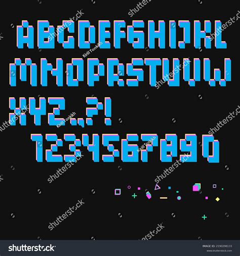 pixel game font retro games text stock vector royalty free 2190298133