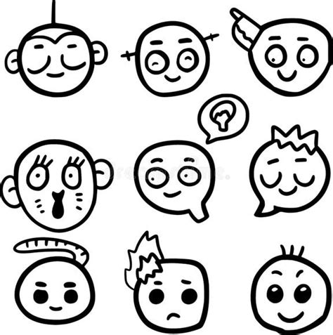 Set Of Cute Face Cartoon Stock Illustration Illustration Of Symbol 287008670