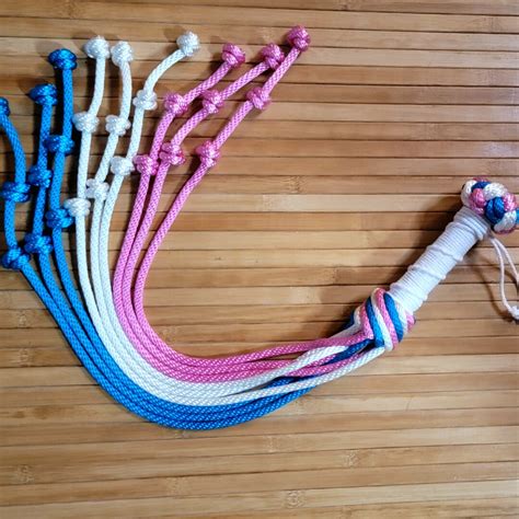 Trans Shibari Bondage Flogger Handmade Nylon Rope Whip Sadistic