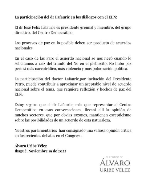 José Félix Lafaurie Defendió Su Rol Como Negociador En La Mesa De
