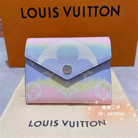 二手 Lv 路易威登 Zoe 錢包 M69341 彩虹色 漸變粉 扎染 三折短夾 錢夾 皮夾 蝦皮購物