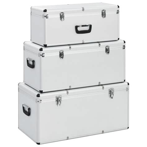 Bo tes de rangement 3 pcs Argenté Aluminium Leroy Merlin