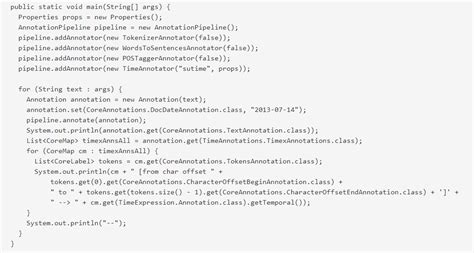 Java Extracting Date Using Stanfordcorenlp Pipeline Instead Of