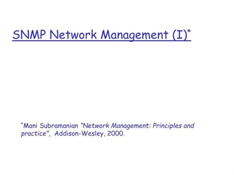 PPT SNMP Network Management I PowerPoint Presentation Free Download ID 3991629