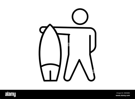 Surfing Icon Surfer Sign Icon Related To Water Sport Summer Line