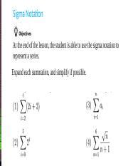 Sigma Notation Pptx Sigma Notation At The End Of The Lesson The Student Is Able To Use