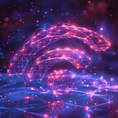 Wireless Connectivity Symbol Illuminated In Vibrant Digital Design